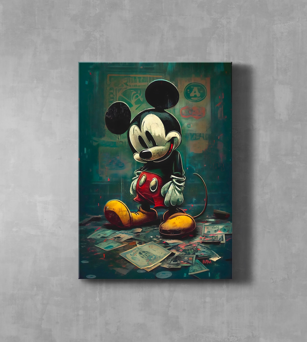 Filthy Rich MICKEY MOUSE & Disney Lover Pop Grunge Wall ART for Home ...
