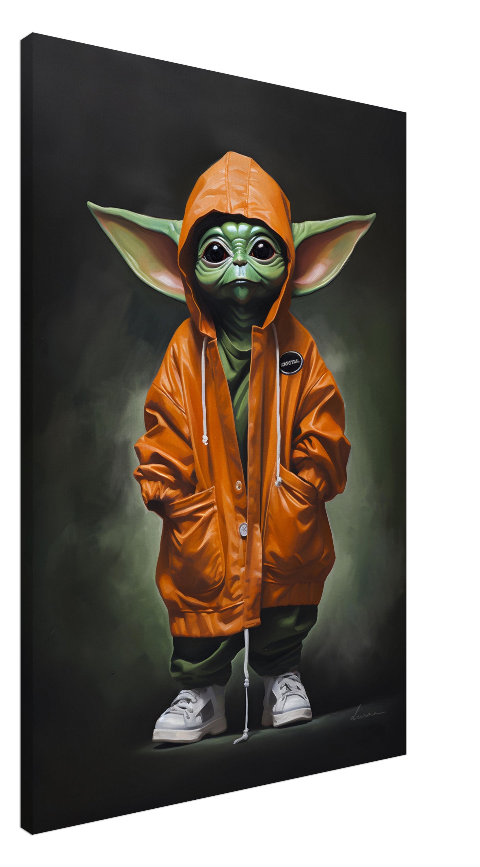 BABY YODA Star Wars Mandalorian & Disney Rap Style Oil Painting ...