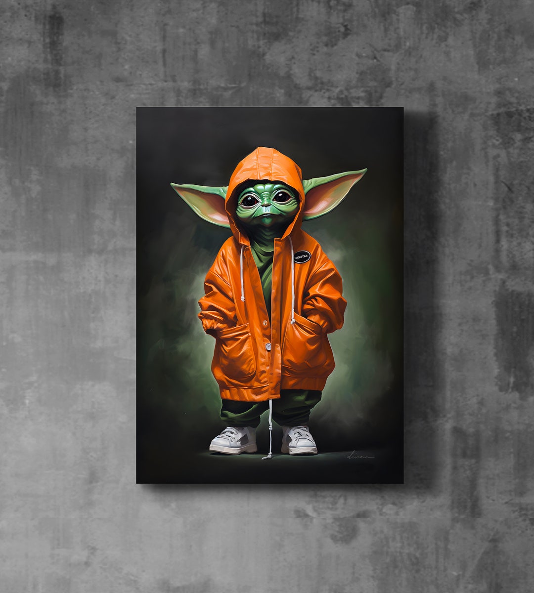 Lámina artística de Baby Yoda estilo rap, Grogu Home Decor - Etsy México