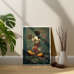 Filthy Rich MICKEY MOUSE & Disney Lover Pop Grunge Wall ART for Home ...