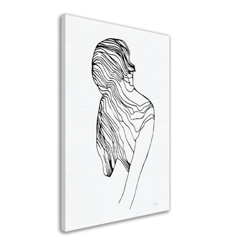 Black and White SILHOUETTE WOMAN Wall ART - Minimalist Woman Trace Wall ...