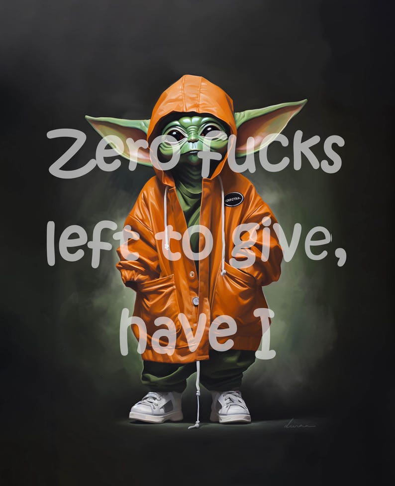 Lámina artística de Baby Yoda estilo rap, Grogu Home Decor - Etsy México