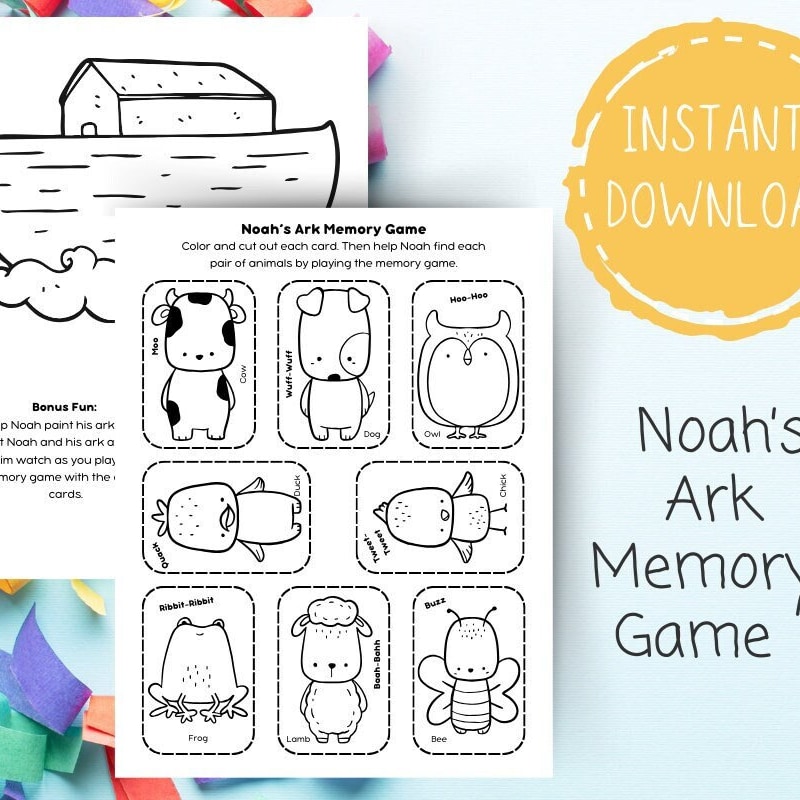 Noahs Ark Printable Crafts - Etsy