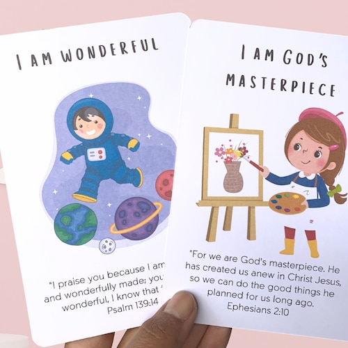 Biblical Affirmations for Kids Bible Affirmation Cards to - Etsy