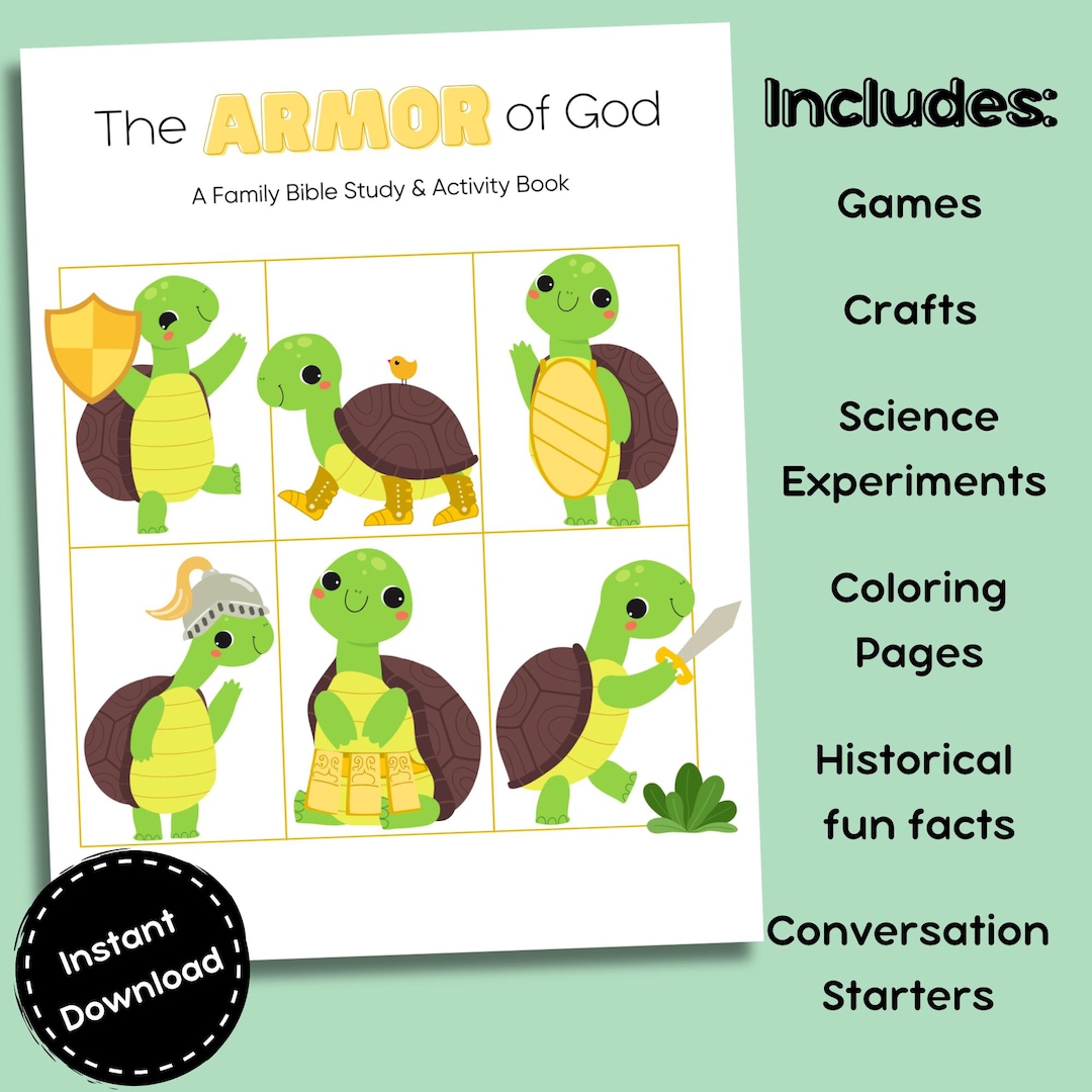 Armor of God Activity Pack, Bible Lesson for Kids, Sunday School Lesson ...