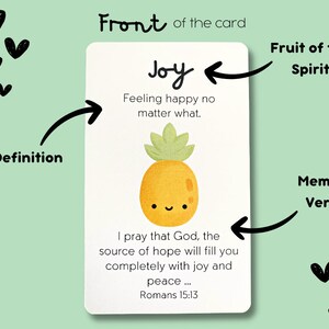 Fruit of the Spirit Cards, Bible Activities for Kids, Scripture Cards ...