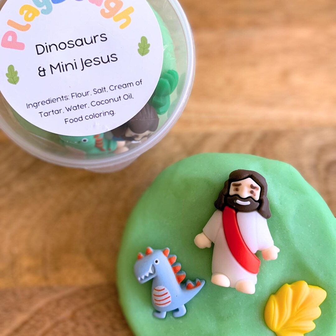 Dinosaur Playdough Kit With Mini Jesus, Sensory Kit, Stocking Stuffer ...