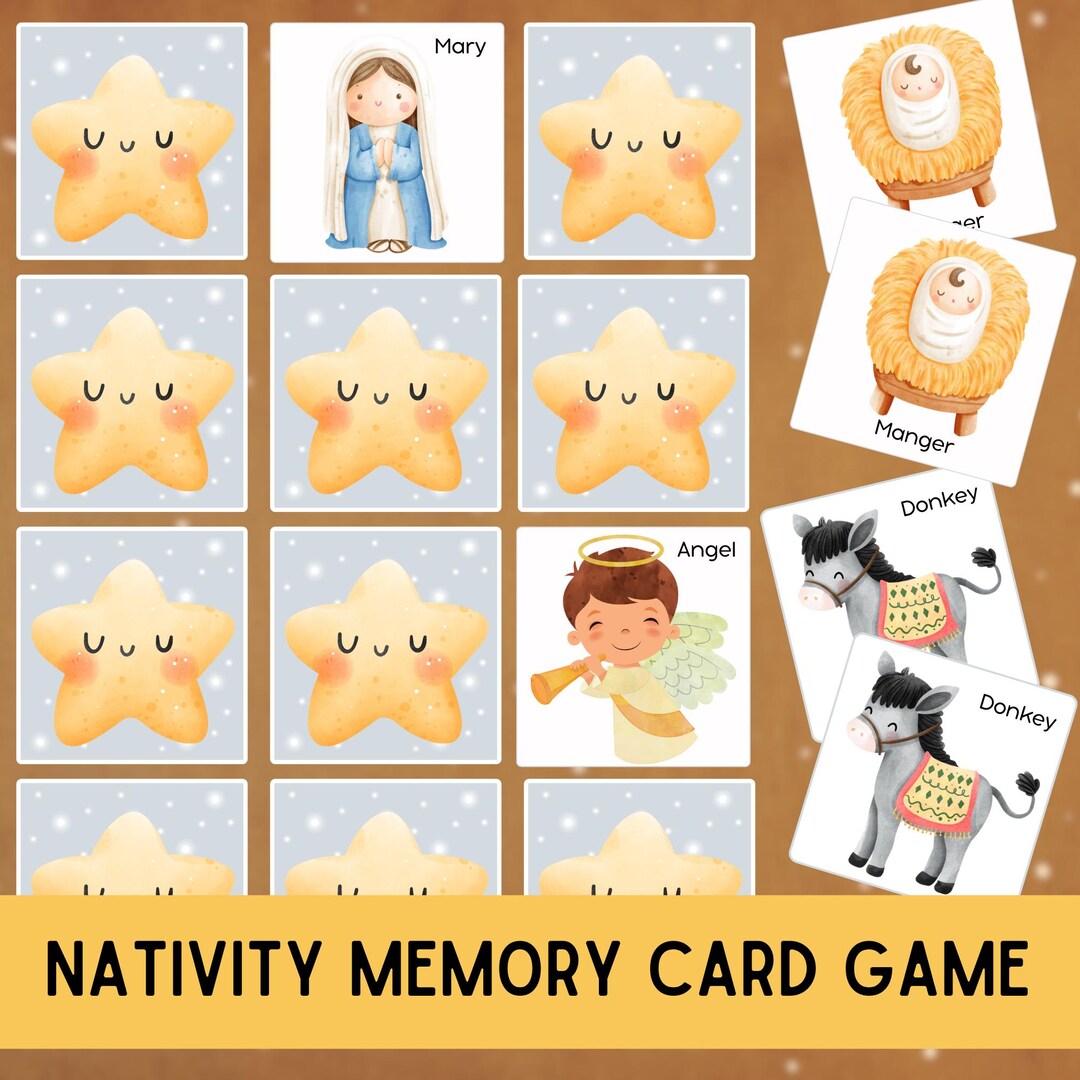 Nativity Memory Matching Game: Christmas Sunday School Activity (PDF ...
