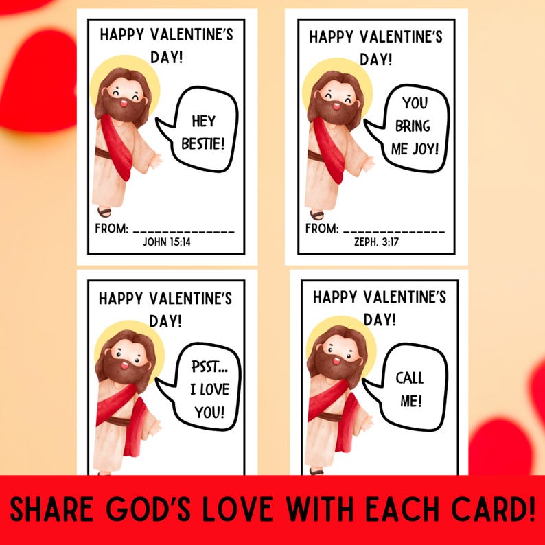 Valentine Cards for Kids, Jesus Meme, Bible Verse Valentine Cards ...