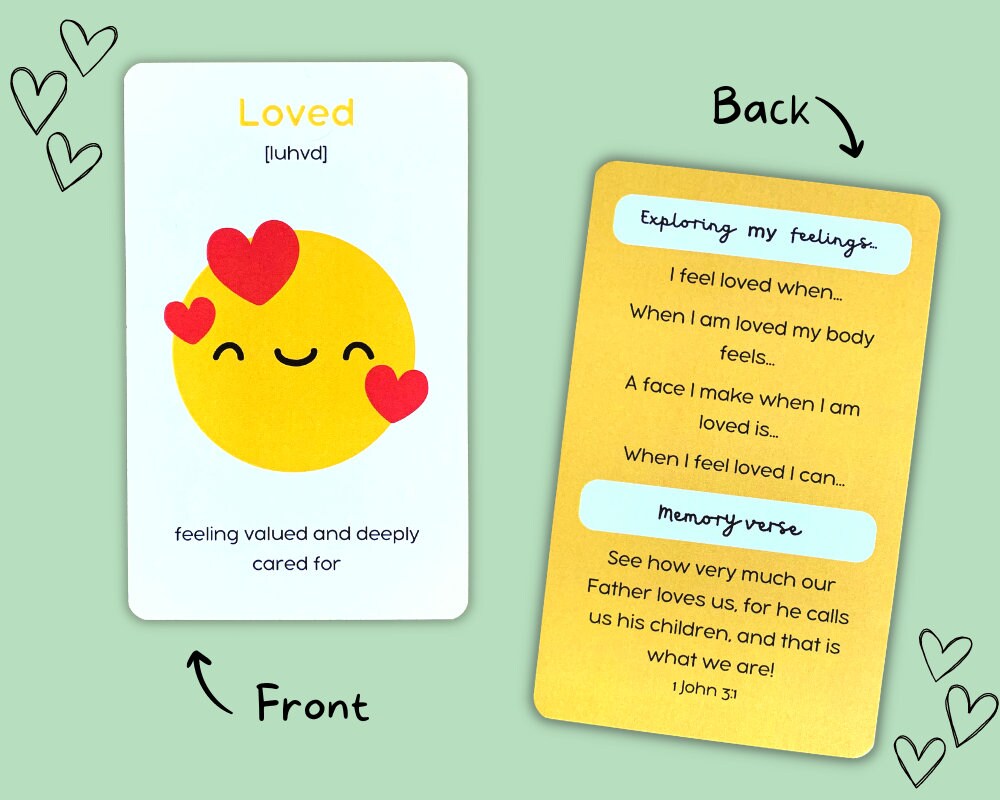 Emotion Cards With Bible Verses Bible Learning for Kids Memory Verse ...
