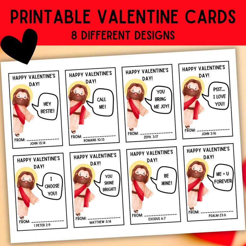Valentine Cards for Kids, Jesus Meme, Bible Verse Valentine Cards ...