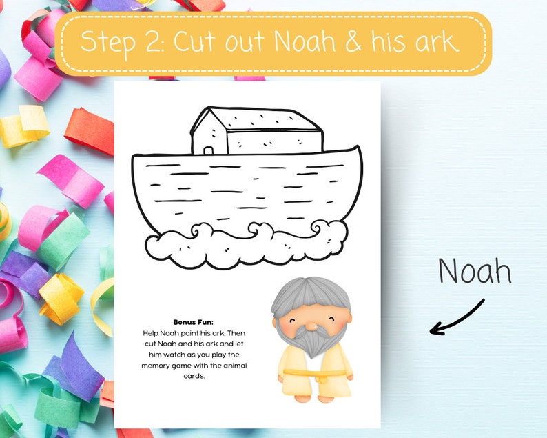 Noah's Ark Memory Game: Printable Bible Activity (digital Download) - Etsy
