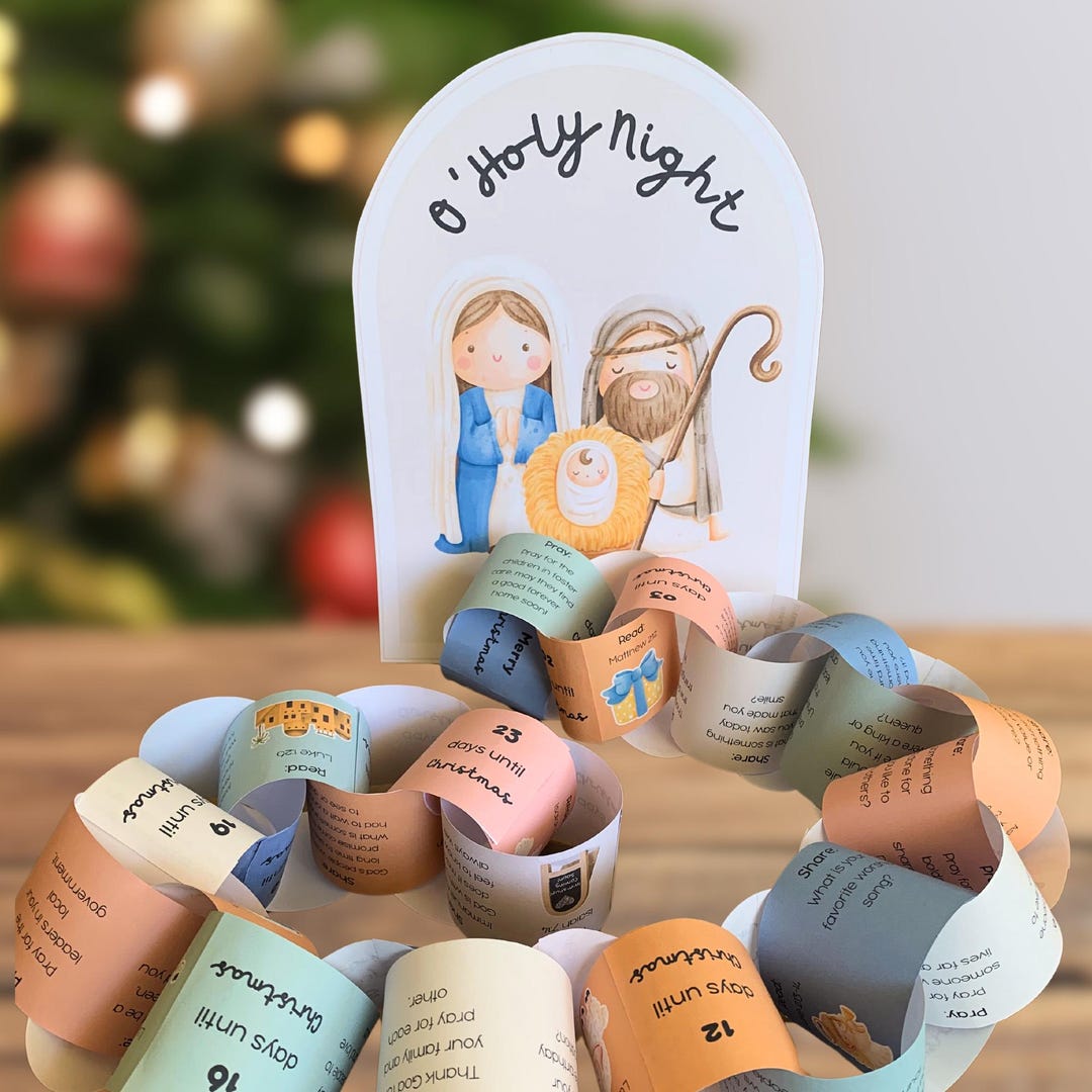 Christmas Paper Chain Countdown, Advent Calendar for Kids, Christmas ...
