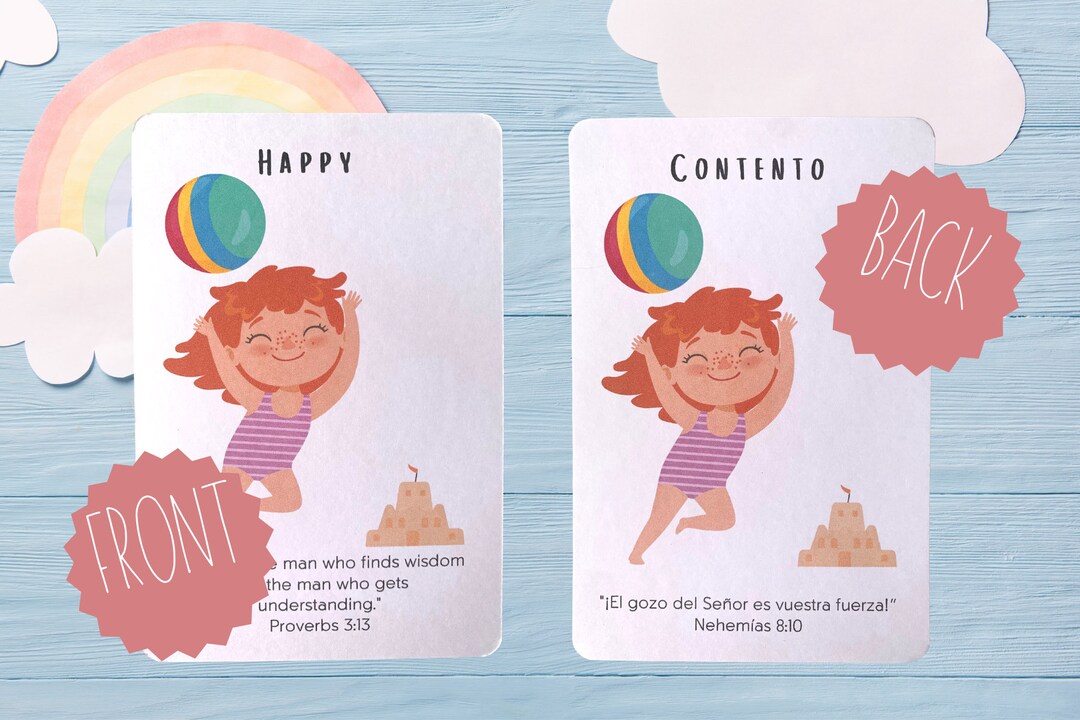 Bilingual Emotion Cards With Bible Verses | Bilingue Tarjetas De ...