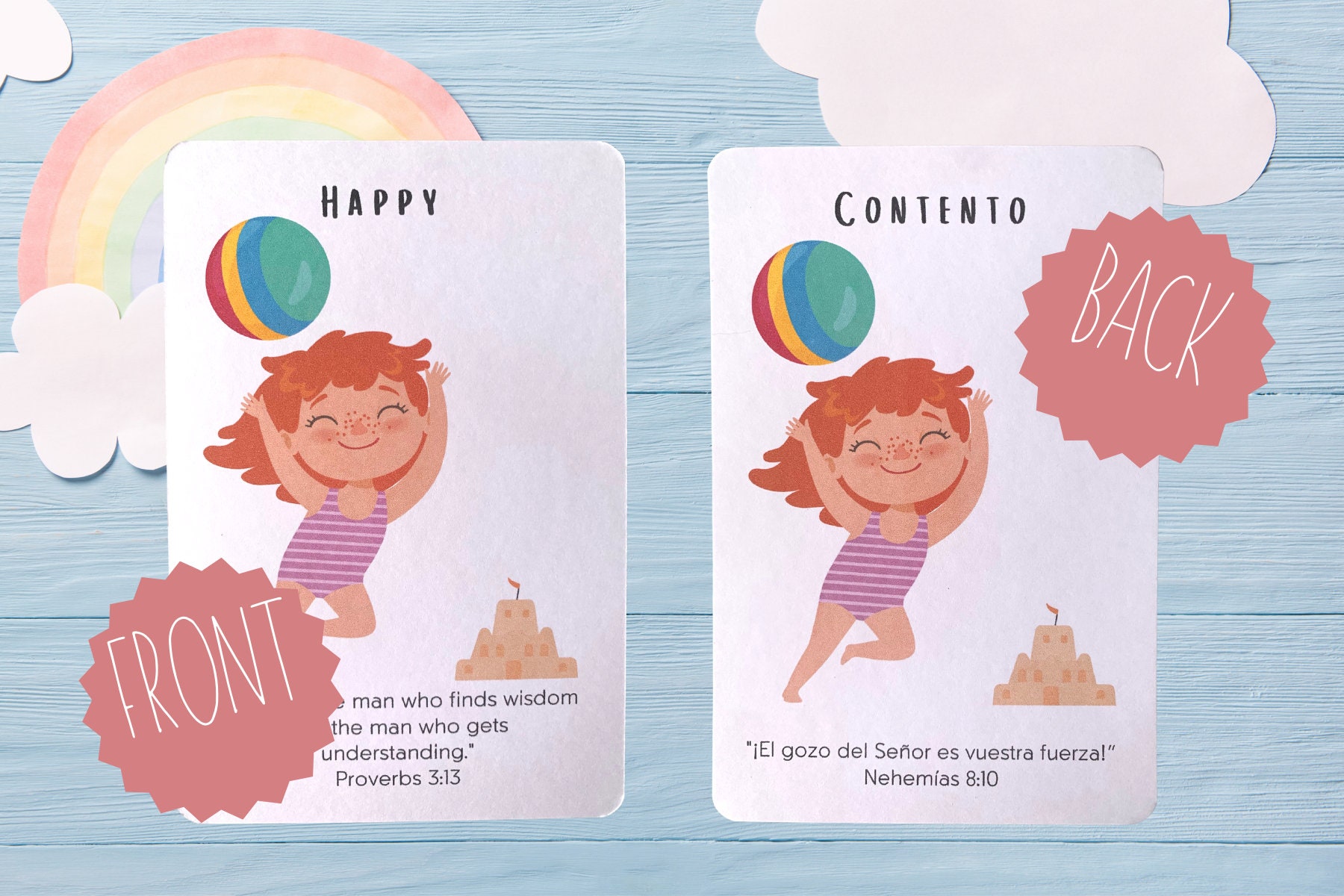 Bilingual Emotion Cards With Bible Verses Bilingue Tarjetas De ...