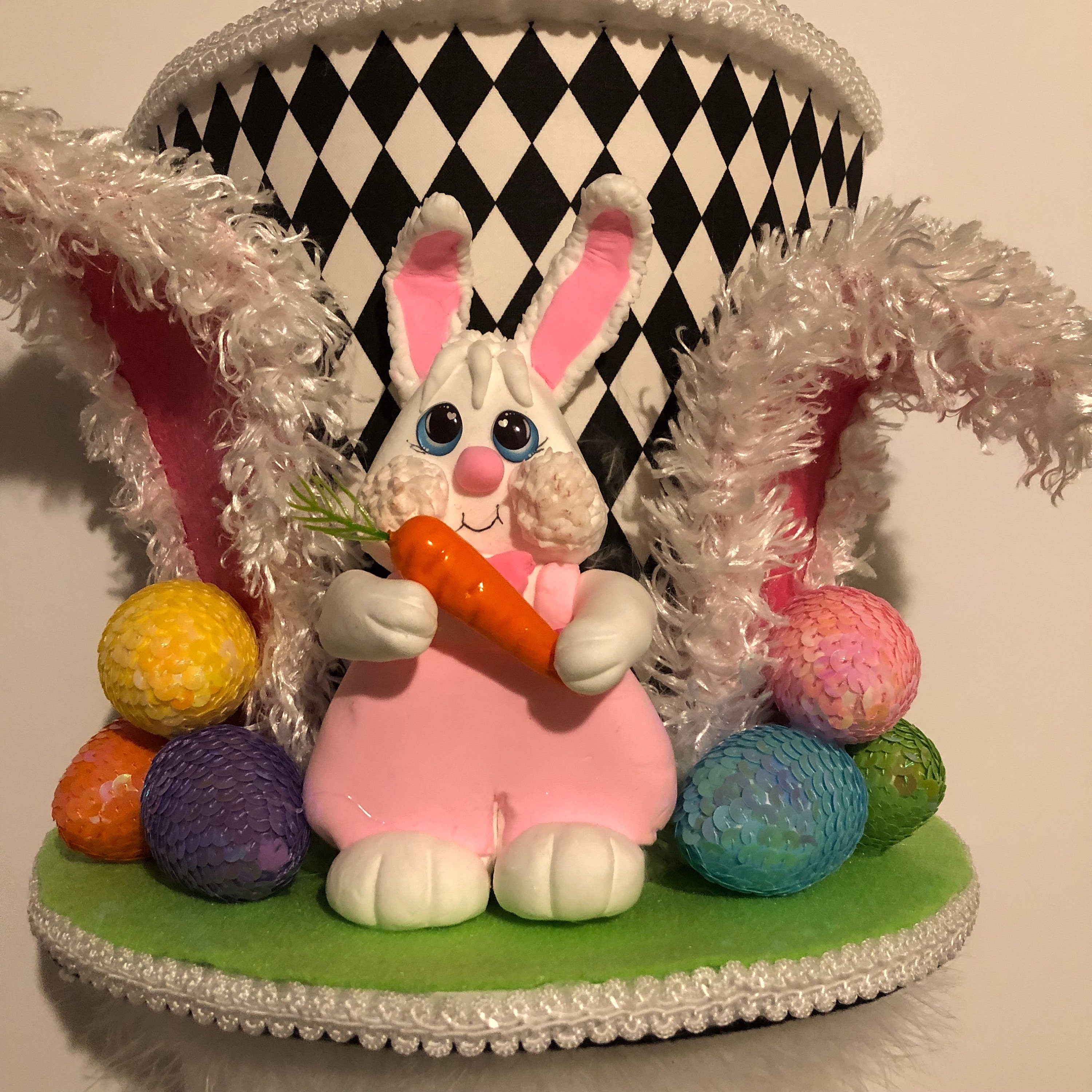 Large Top Hat Bunny Wreath Attachment - Etsy