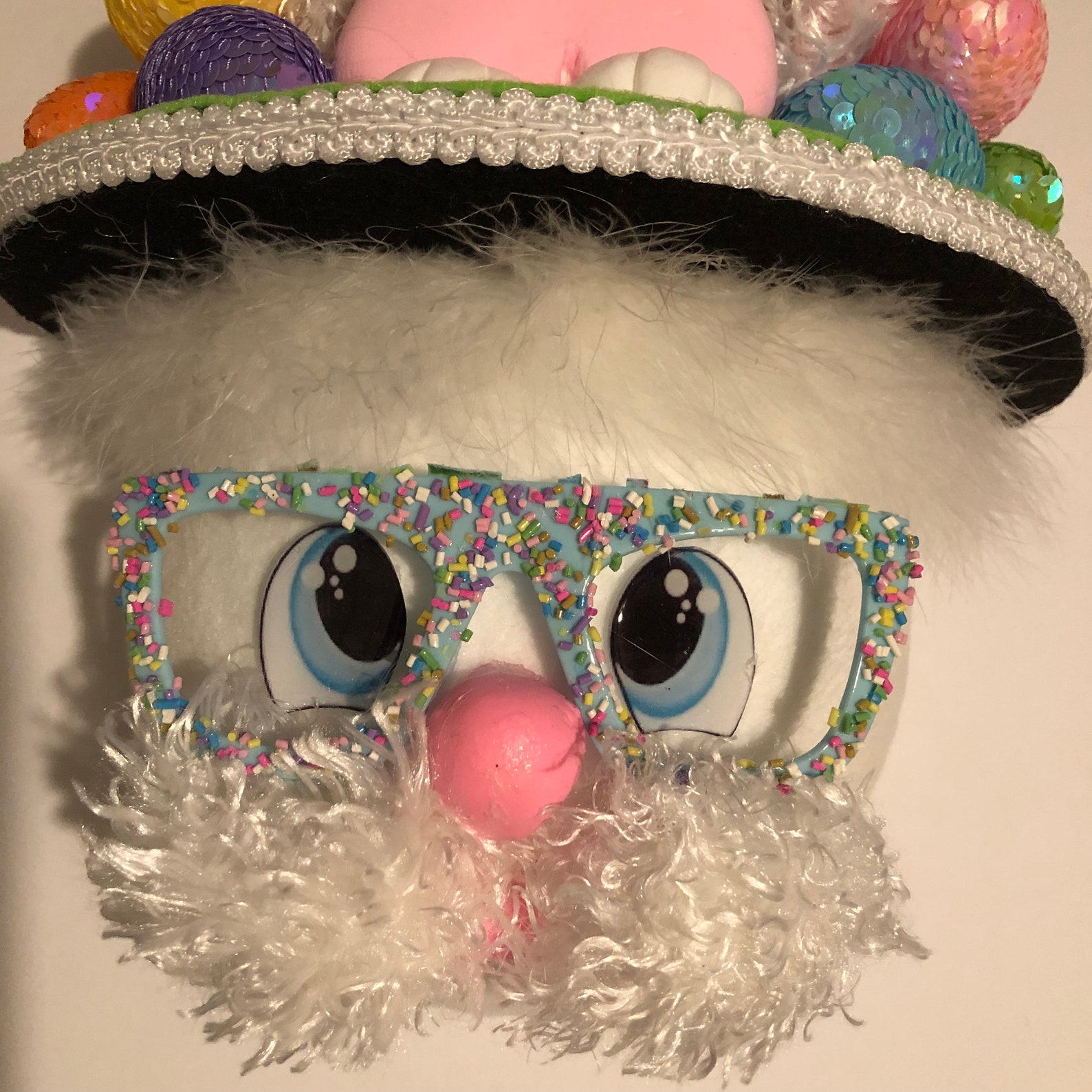 Large Top Hat Bunny Wreath Attachment - Etsy