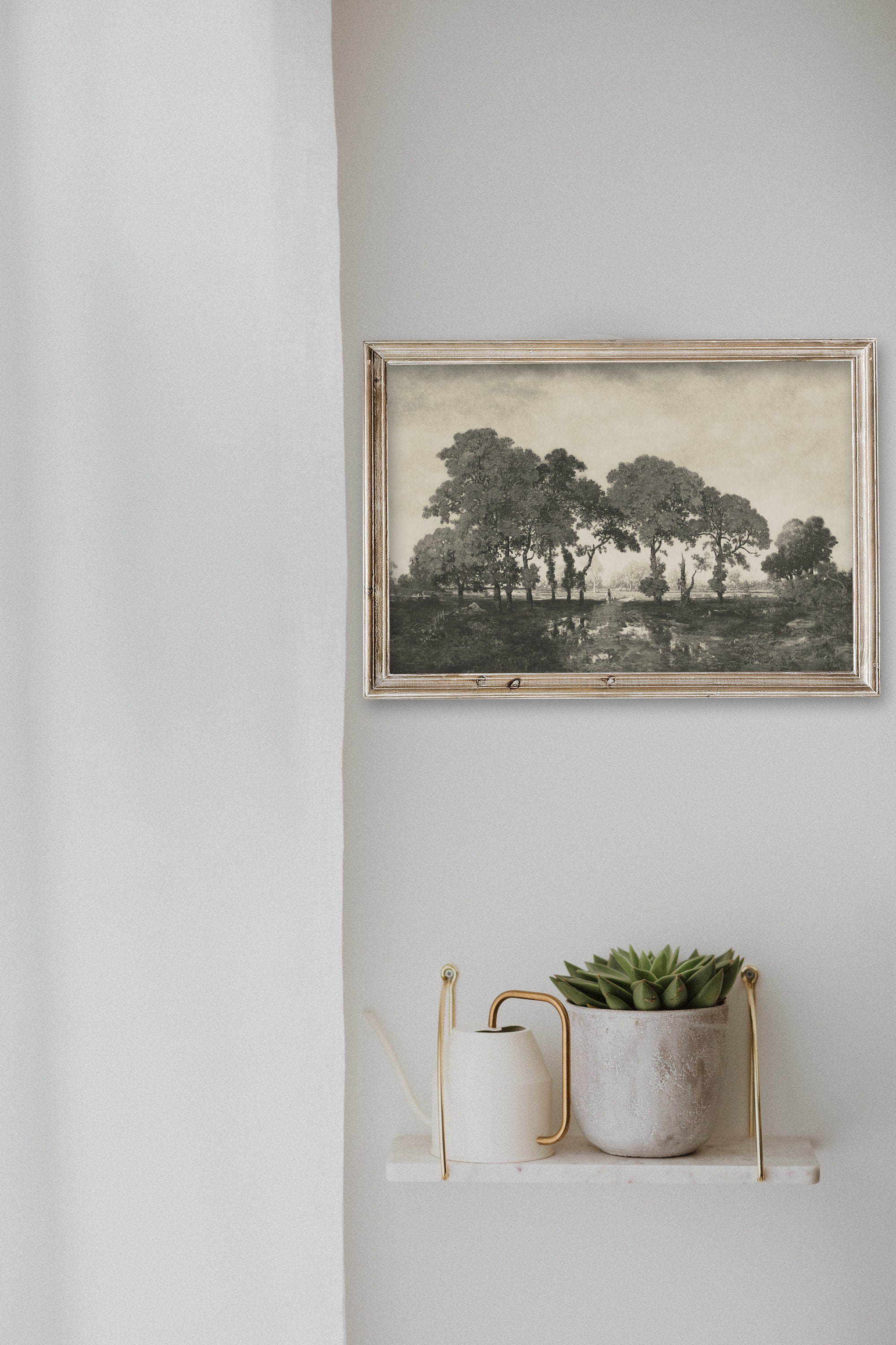 Modern Farmhouse Wall Decor | Vintage Dark and Moody Landscape ...