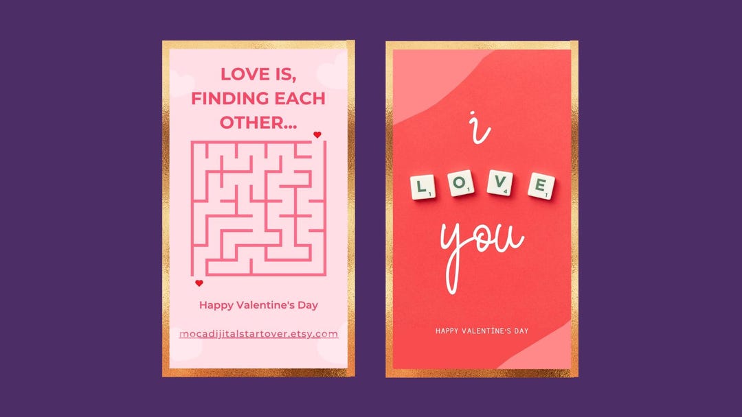 Valentine's Day Animated Card Template Editable Digital E-card for Mobile-engaging Animation: - Etsy