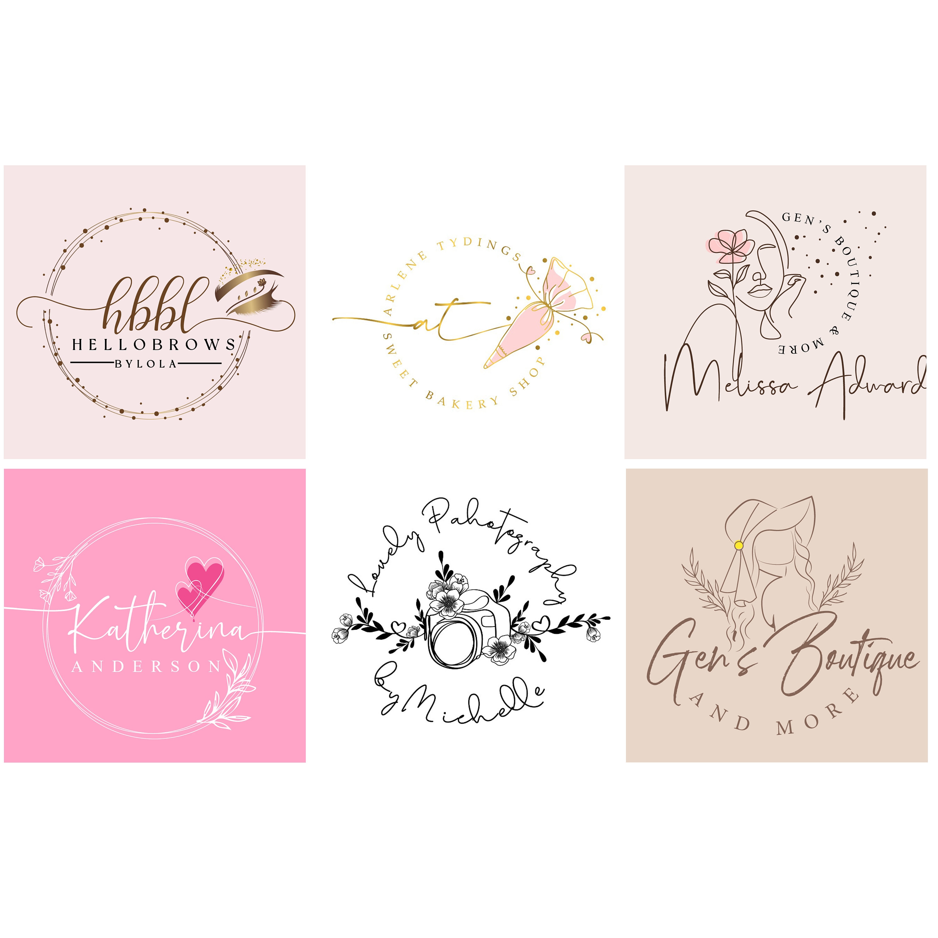 Custom Logo Design for Small Business Professional Logo Pastel Colour ...