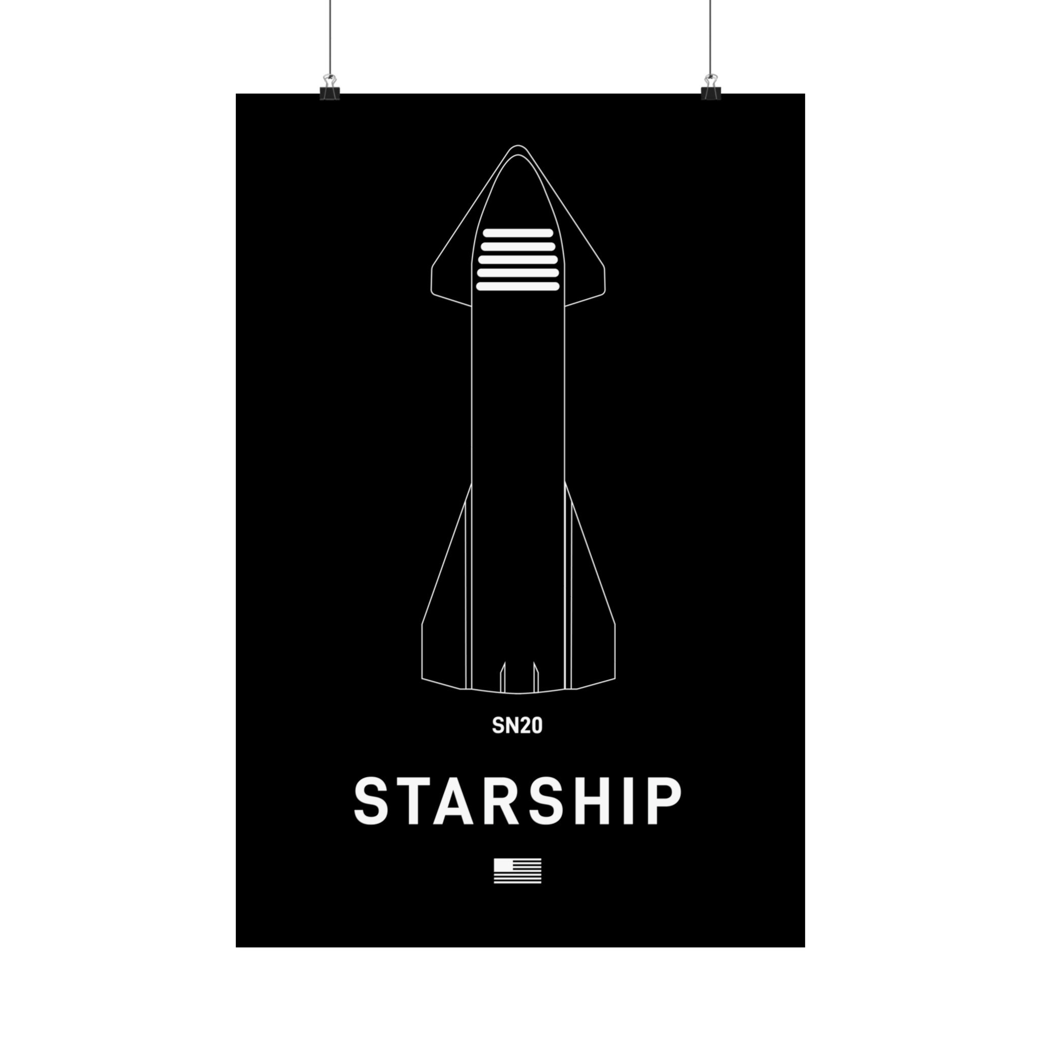 Starship Matte Poster Spacex - Etsy