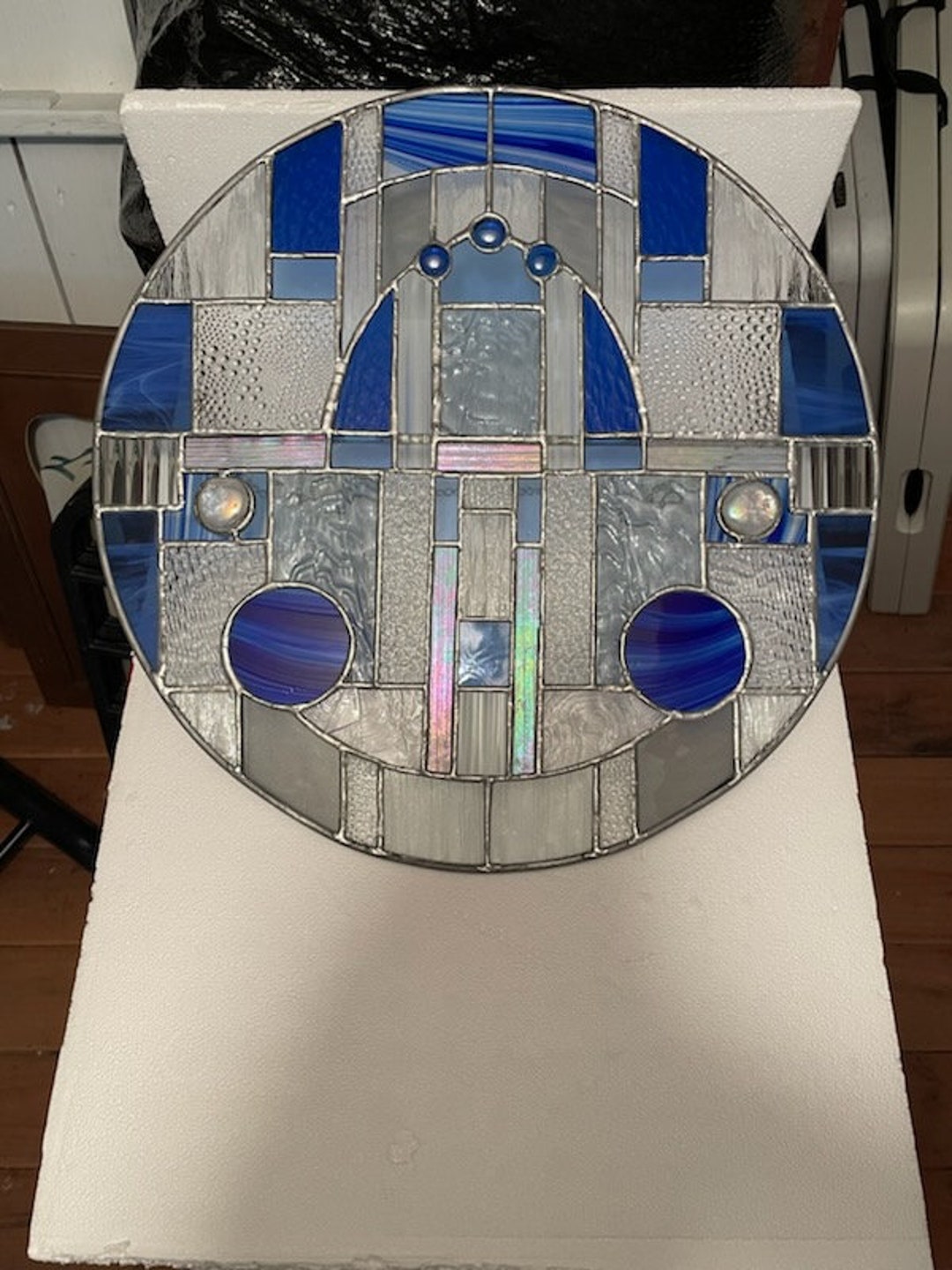 Round Design Stained Glass Window Art - Etsy