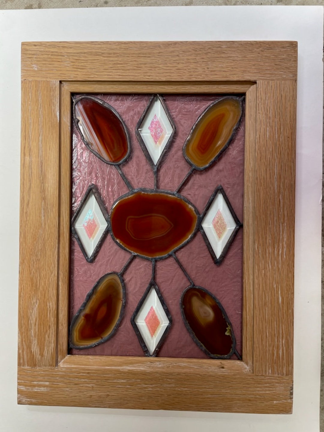 Geode Beveled Stained Glass Wall Panel - Etsy