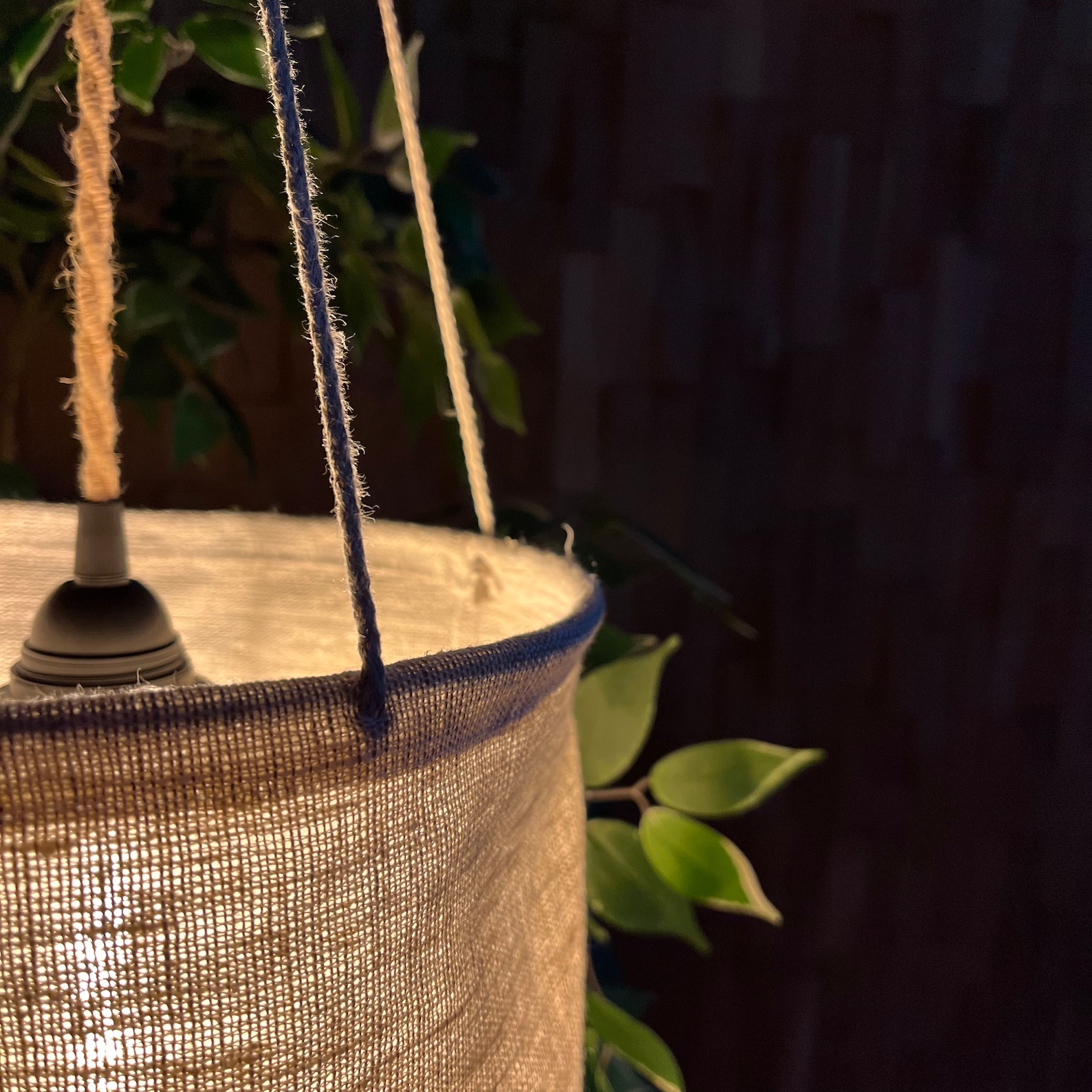 Linen Pendant Lamp Shade BERGEN / Lantern Style Lampshade / Ceiling ...
