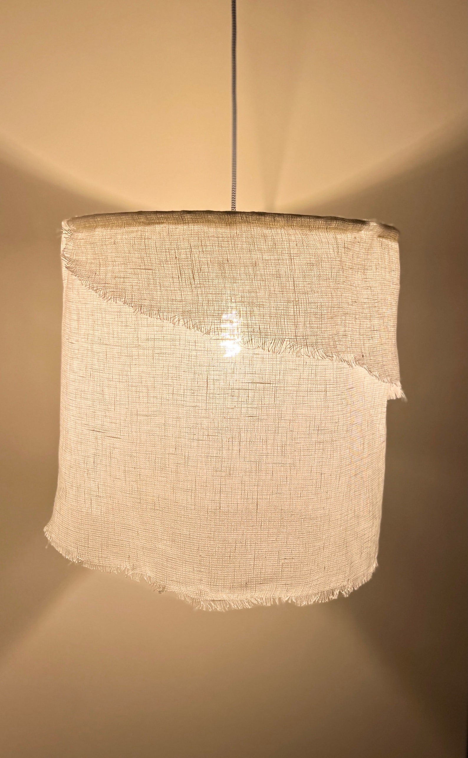 Linen Pendant Lamp Shade LUCIA / Sheer Linen Lampshade / Ambient ...