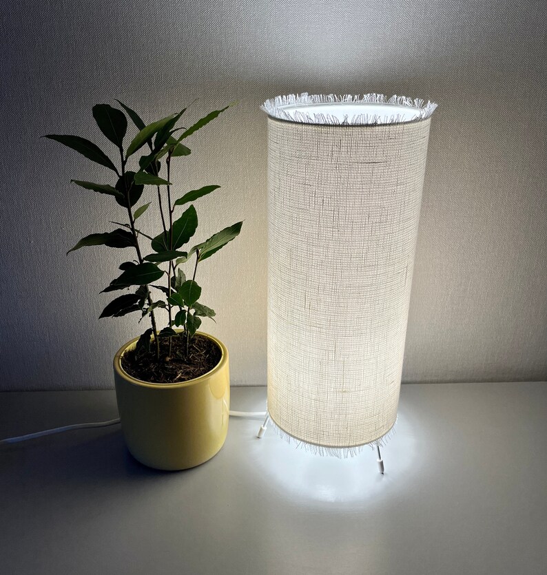 Linen Table Lamp / Small Floor Lamp / Cylindrical Lamp / - Etsy