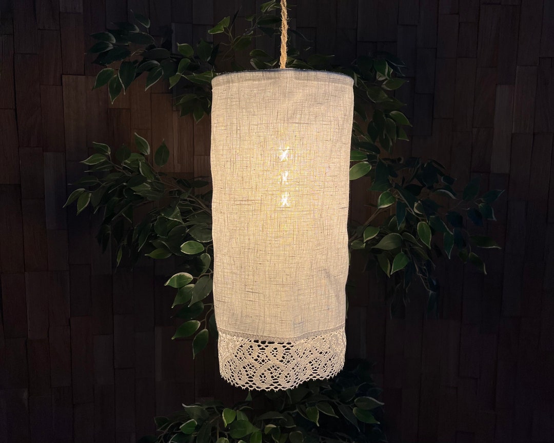 Lace Lamp Shade SOFIA / Suspensions Light / Fabric Hanging Light ...