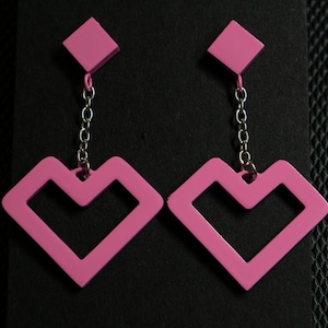 Maplestory-inspired Metal Heart Earrings Earrings - Etsy