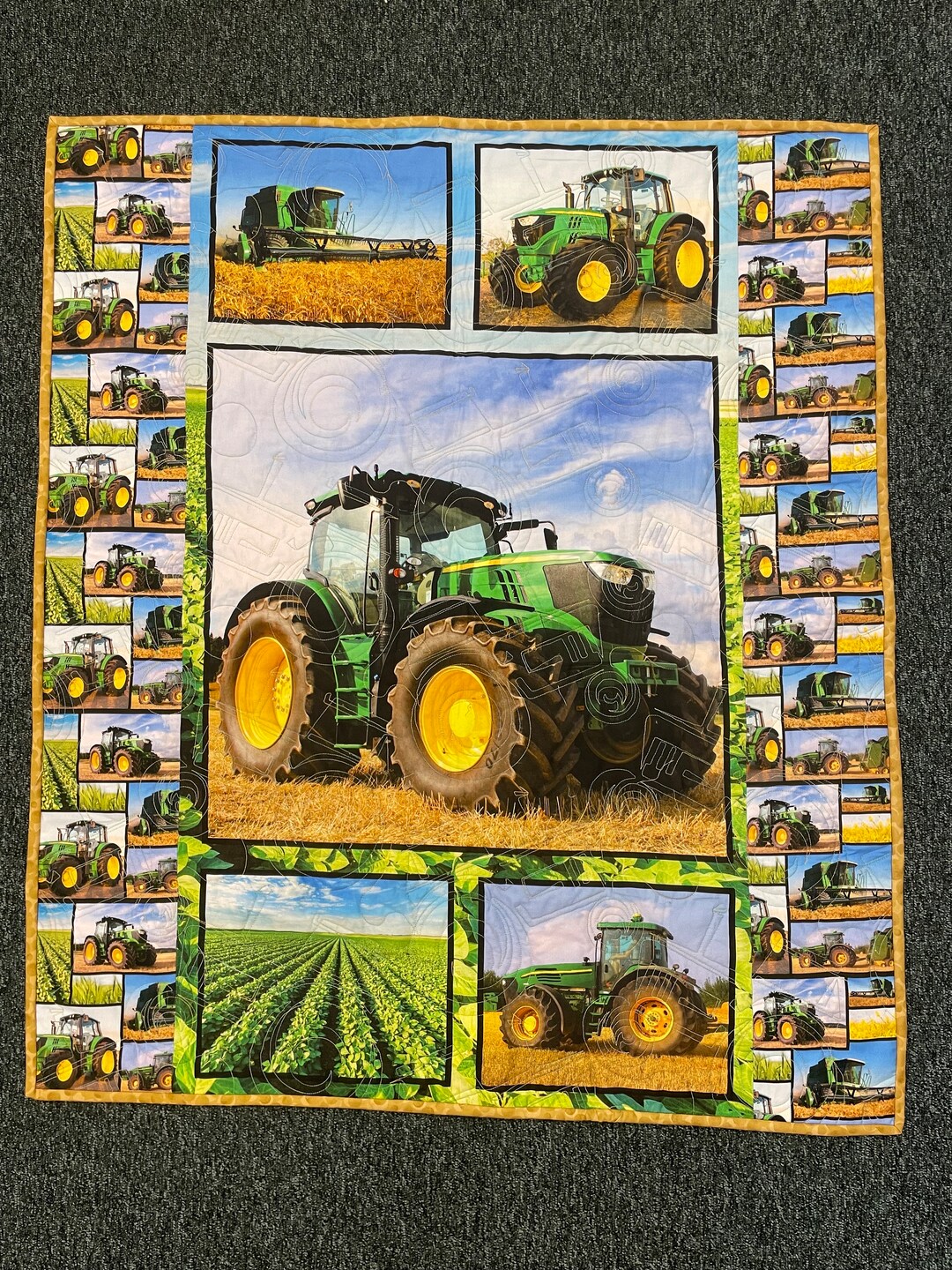 Handmade Tractor Cot Quilt - Etsy