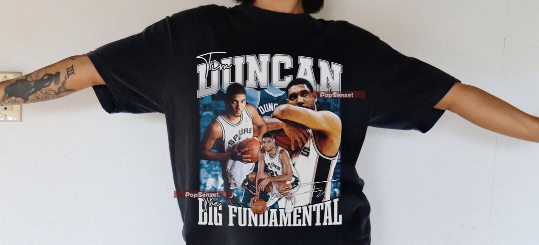 T-shirt Vintage Tim Duncan the Big Fundamental Retro 80s 90s Basketball Legend Graphic Tee for ...