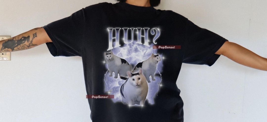 T-shirt - Huh Cat Chonky Ben Meme 90s Bootleg Vintage - Vintage 90s Huh Cat Meme T-shirt - Silly ...