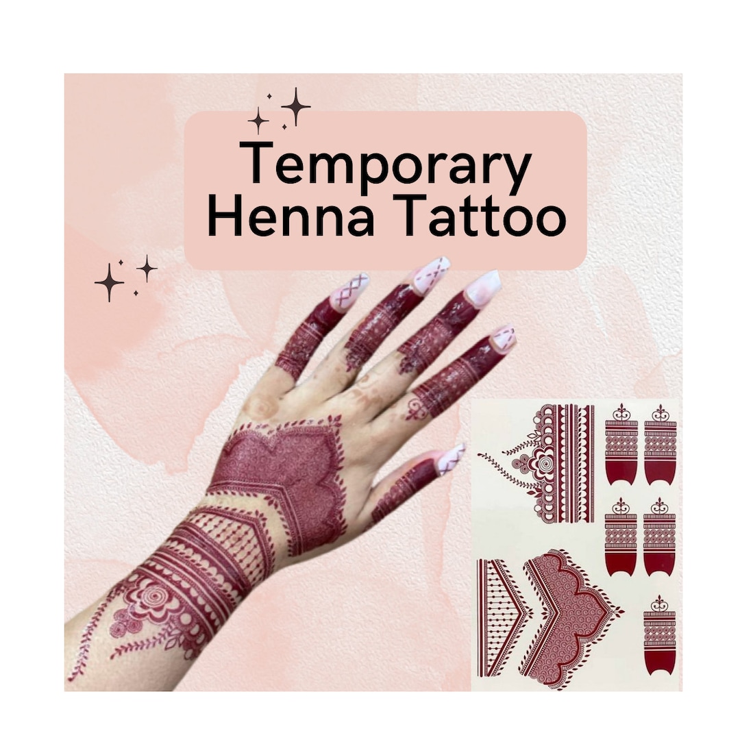 Henna Style Tattoo Stickers Temporary Henna Tattoo Fake Henna stylish ...
