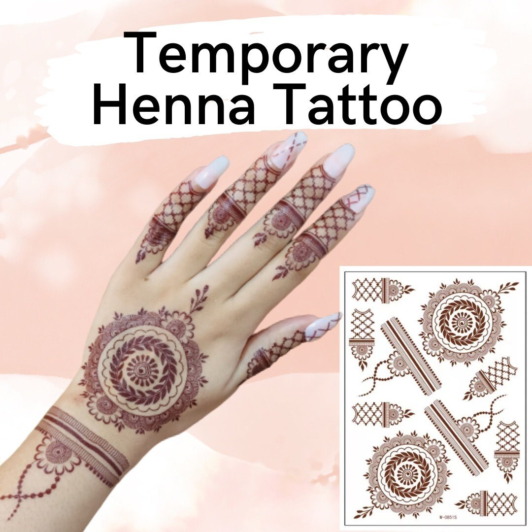 Henna Style Tattoo Stickers Temporary Henna Tattoo Fake - Etsy