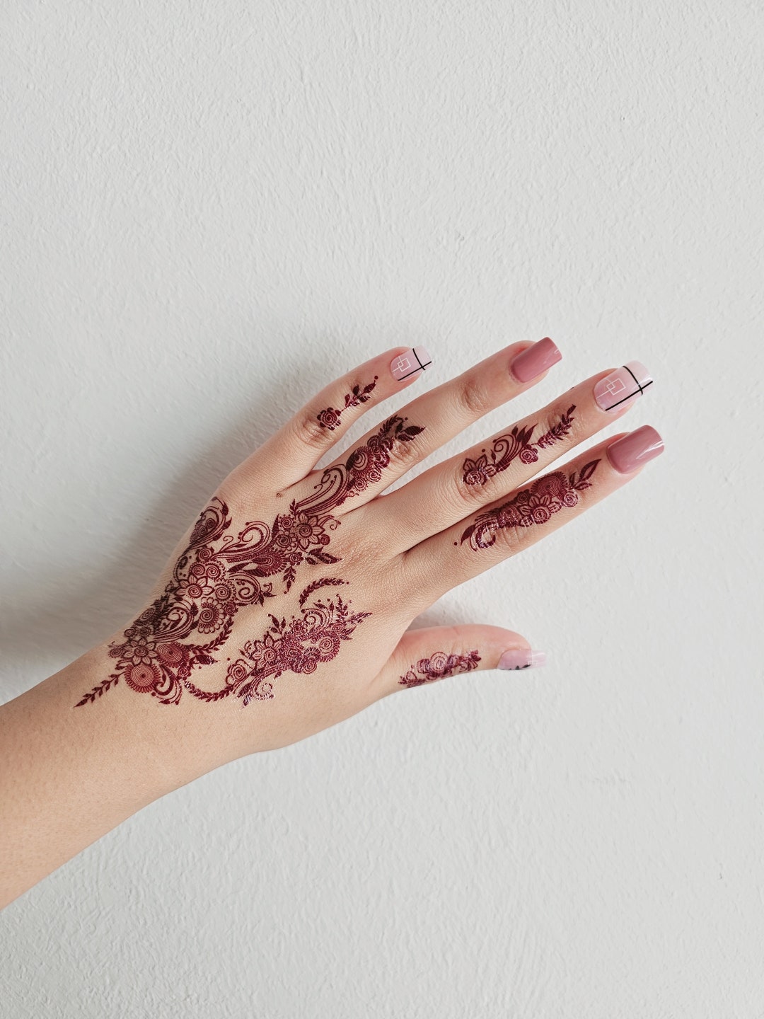 Henna Style Tattoo Stickers- Temporary Henna Tattoo- Fake Henna ...