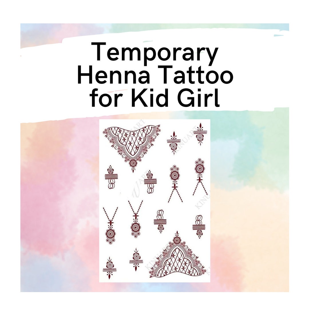 Henna Style Tattoo Stickers for Kid Girls - Temporary Henna Tattoo ...