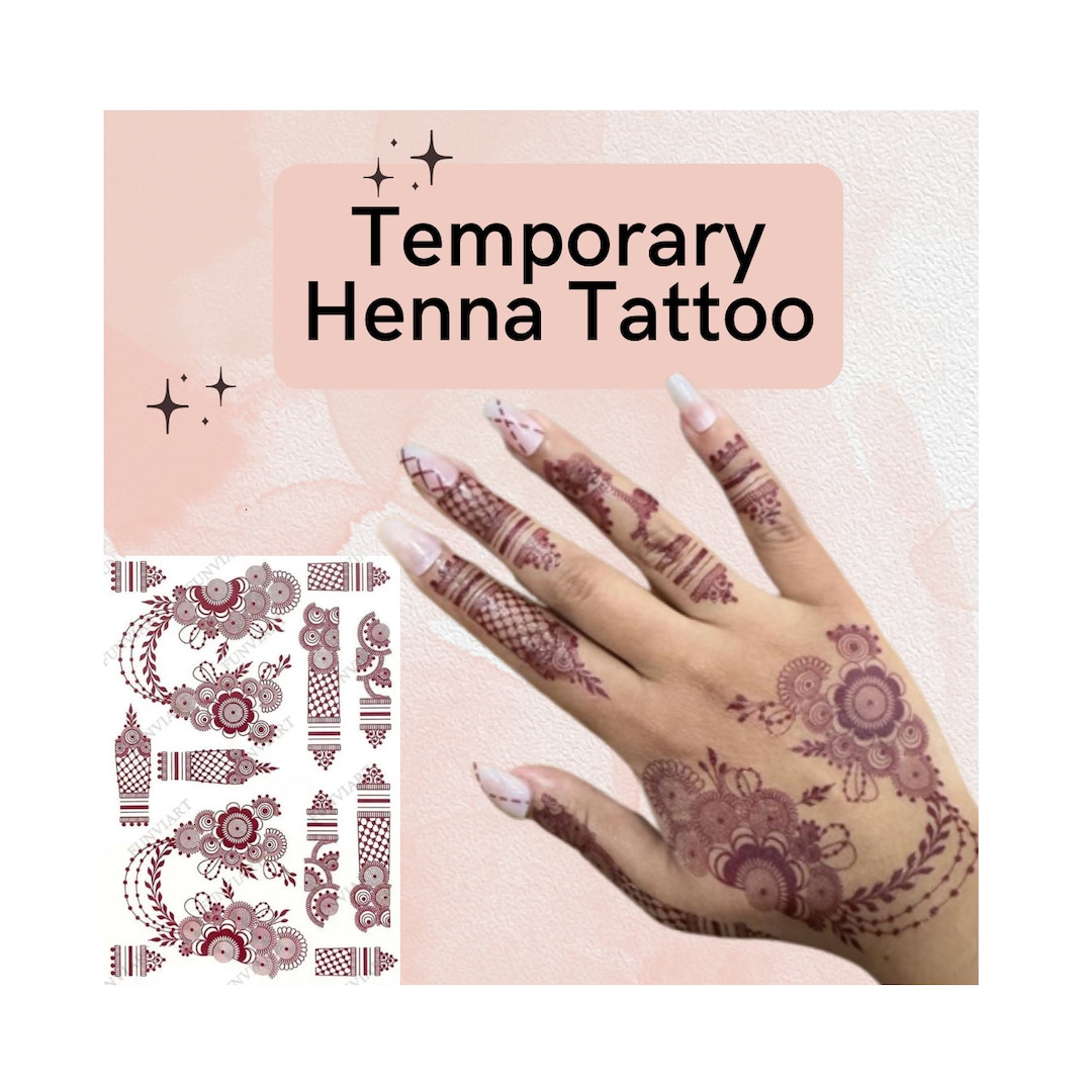 Henna Style Tattoo Stickers Temporary Henna Tattoo Fake Henna stylish ...