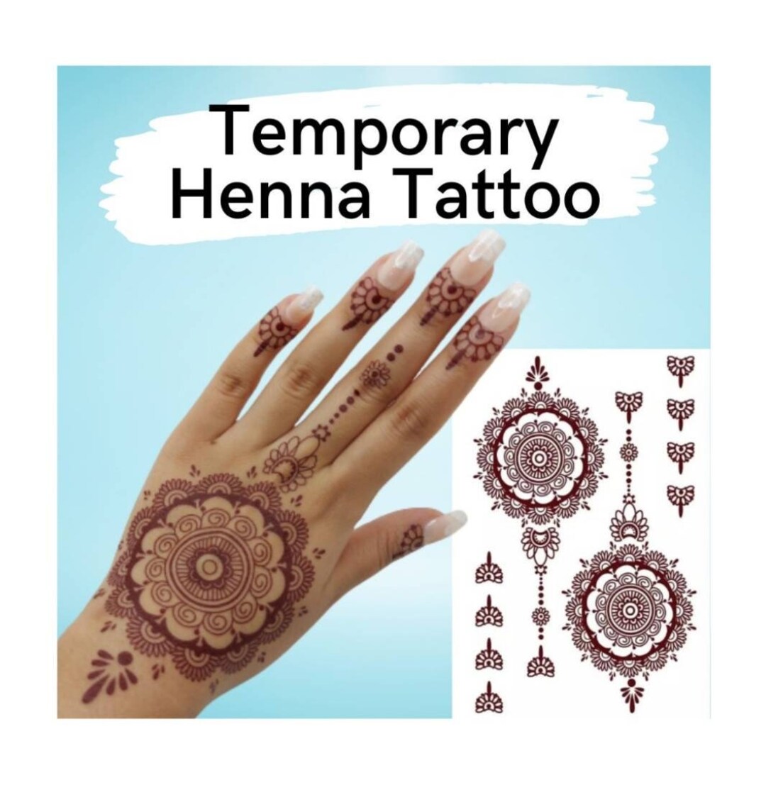 Henna Style Tattoo Stickers Temporary Henna Tattoo Fake Henna stylish ...