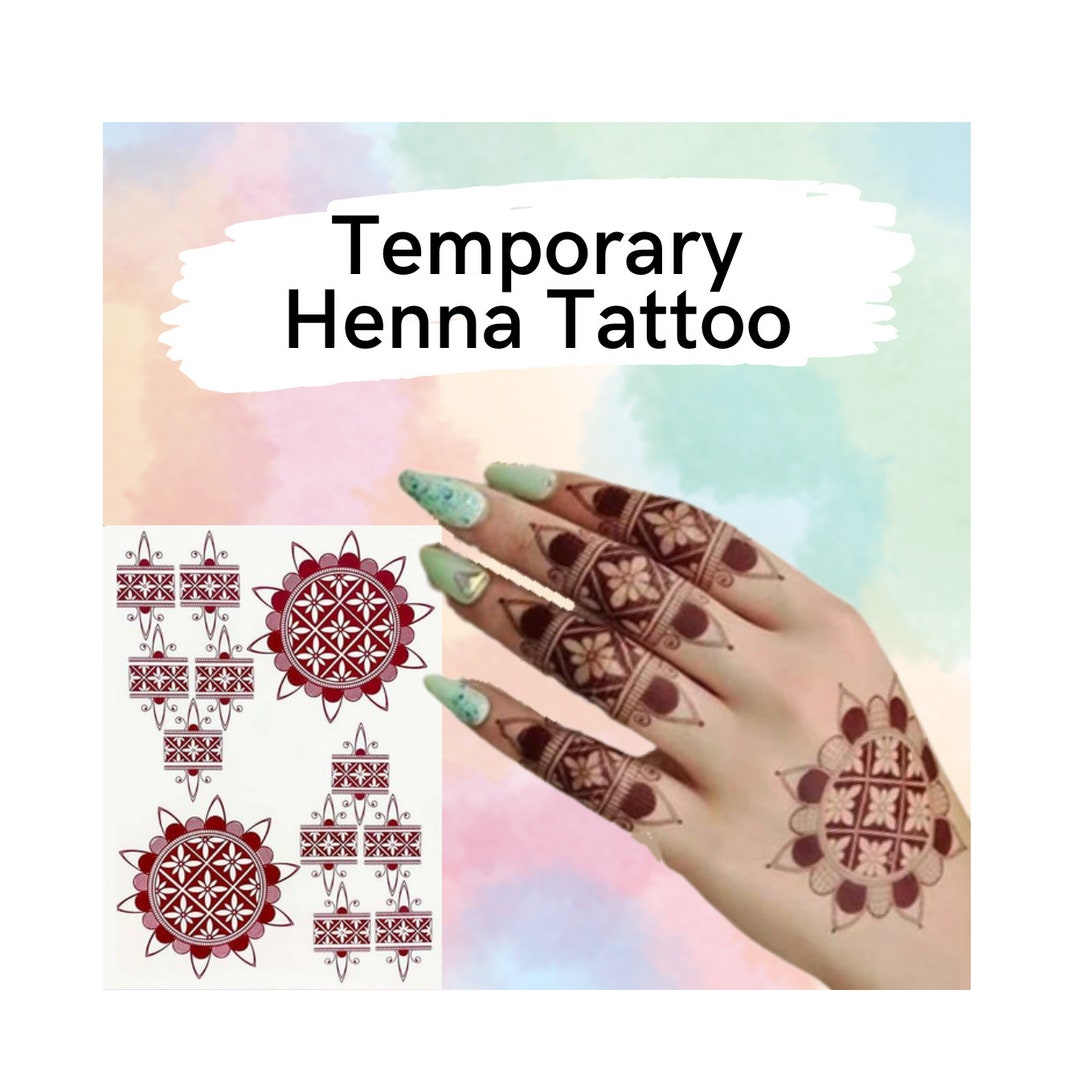 Henna Style Tattoo Stickers Temporary Henna Tattoo Fake Henna stylish ...