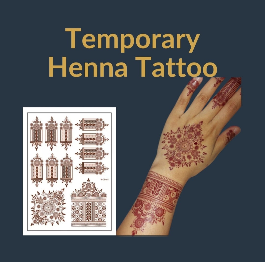 Henna Style Tattoo Stickers Temporary Henna Tattoo Fake Henna stylish ...