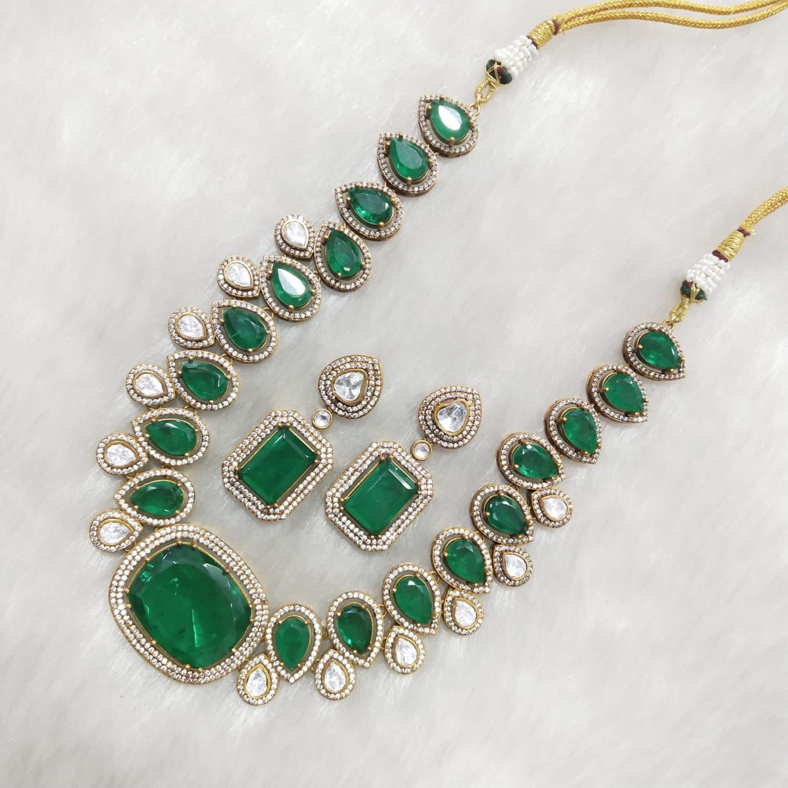 High Quality Uncut Polki Kundan Necklace With Earrings/ Wedding ...