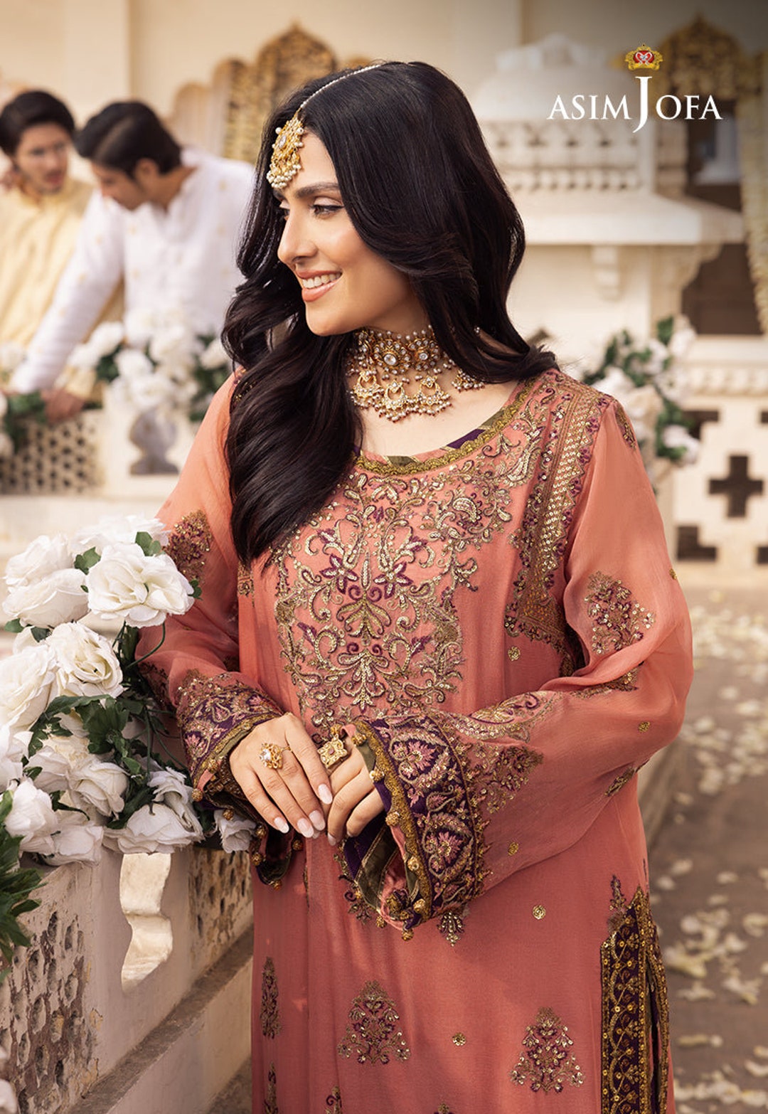 Pakistani Brand Asim Jofa Original Chiffon Embroidered Chamak Dhamak Collection Pakistani ...