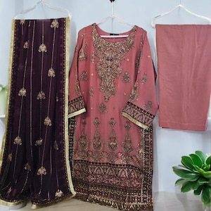 Pakistani Brand Asim Jofa Original Chiffon Embroidered Chamak Dhamak Collection Pakistani ...