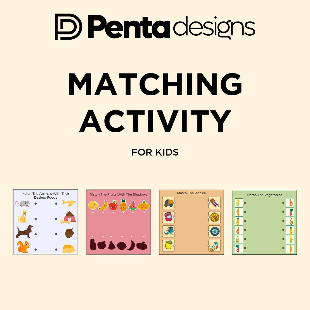 Kid's Matching Activity Book instant Download Pdf - Etsy