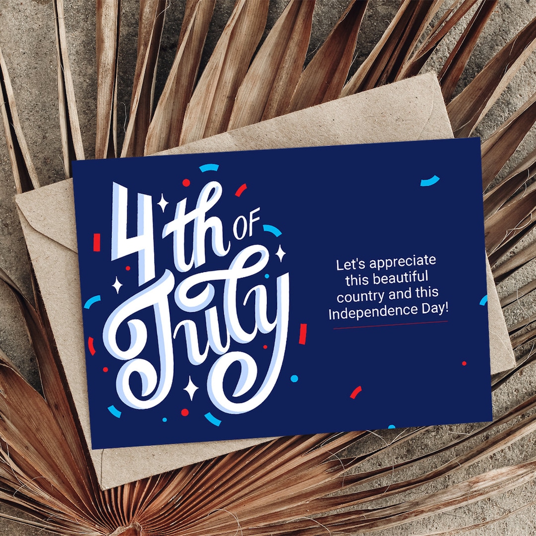 Independence Day Card Editable Instant Download and Print - Etsy