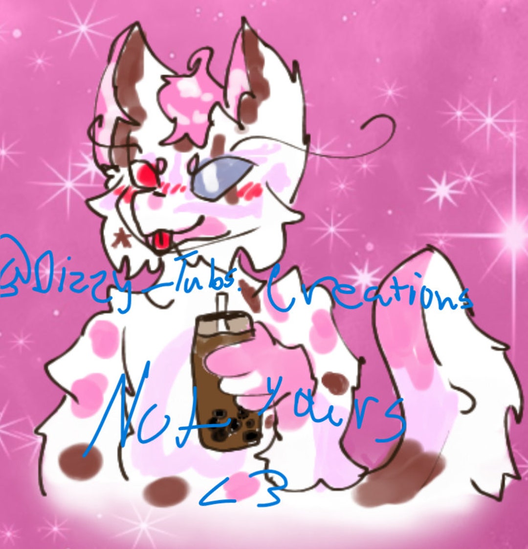 Pink Galaxy Themed Cat Fursona Adoptable - Etsy