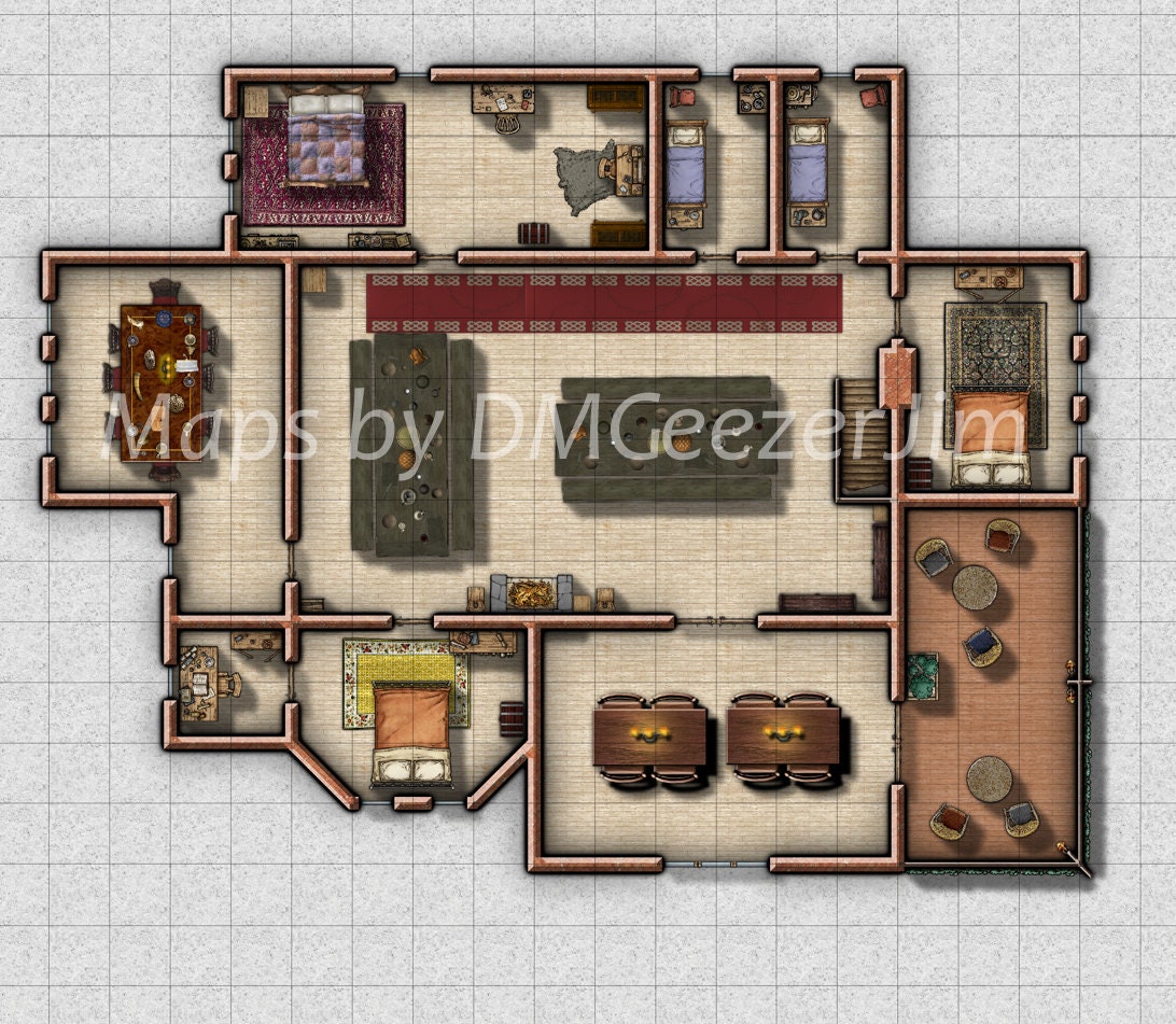 Tavern Map, D&D, RPG VTT Digital Map, Small Building Map - Etsy